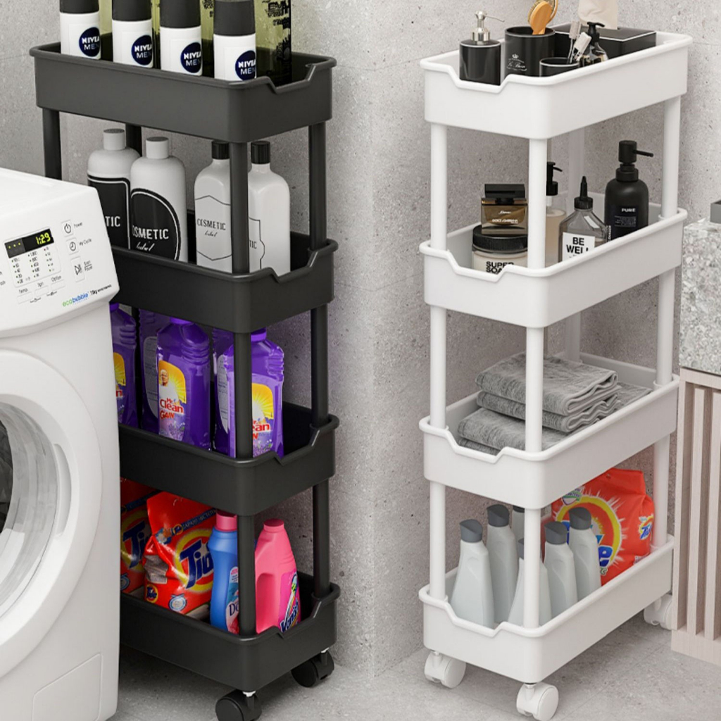 Bathroom Rack Bathroom Floor Removable Multi-storey Trolley Toilet ...