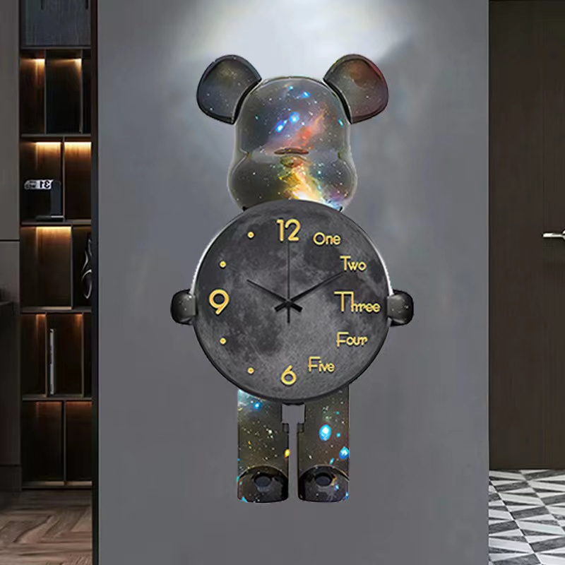 Influencer Violent Bear Clock Wall Clock Living Room Dining Room Watch ...