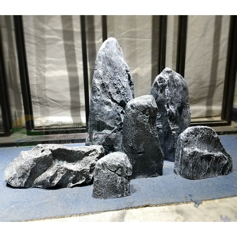 Customized fiberglass home and garden decor statue stones artificial ...