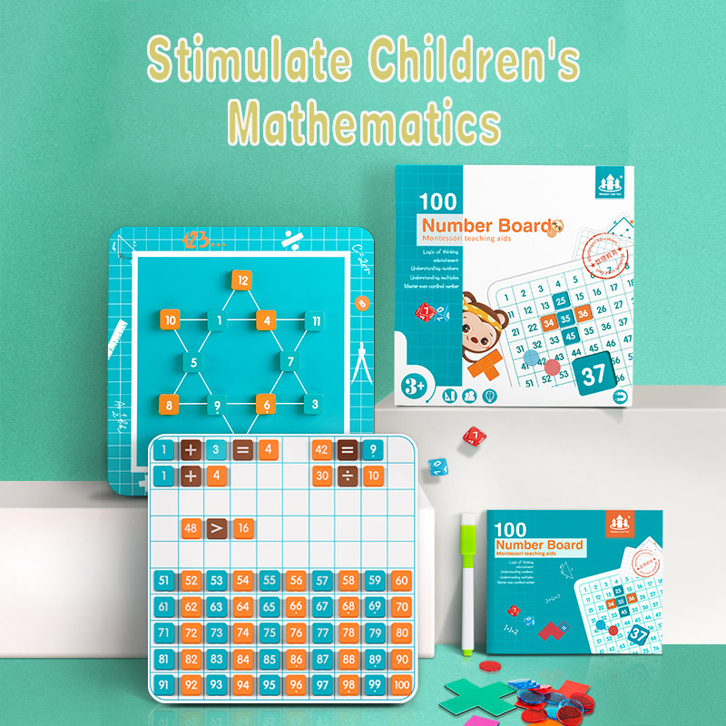 Magnetic Hundred Number Board Montessori Maths Board Logical Thinking ...