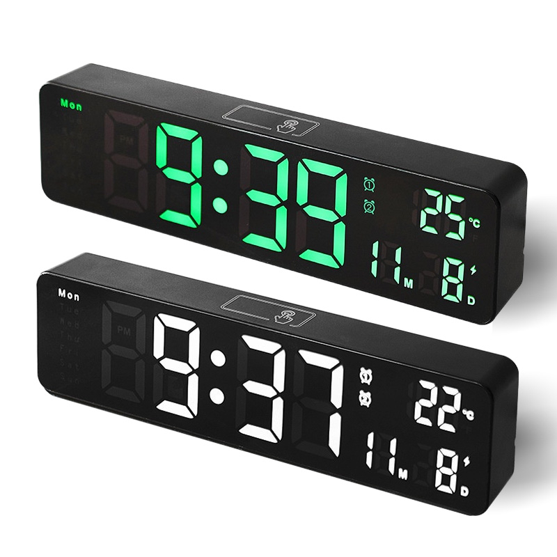 Digital Wall Clock LED Large Display with Time Date Temperature LED ...