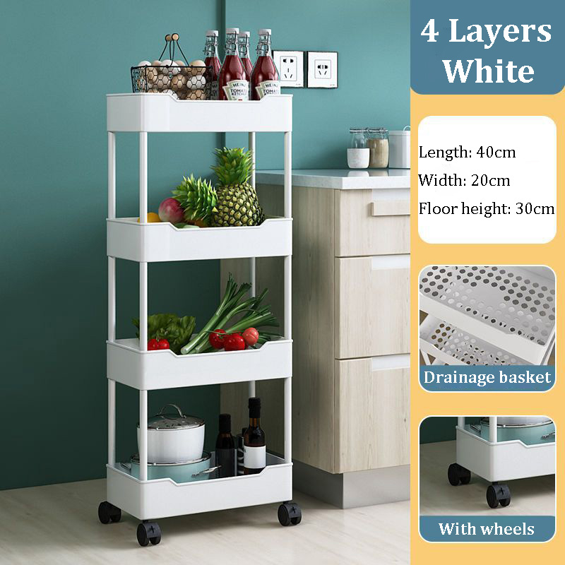 Bathroom Rack Bathroom Floor Removable Multi-storey Trolley Toilet ...