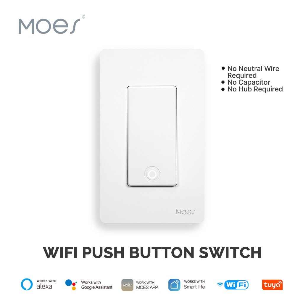 MOES Smart Light Switch No Neutral Wire Required, No Capacitor and No ...