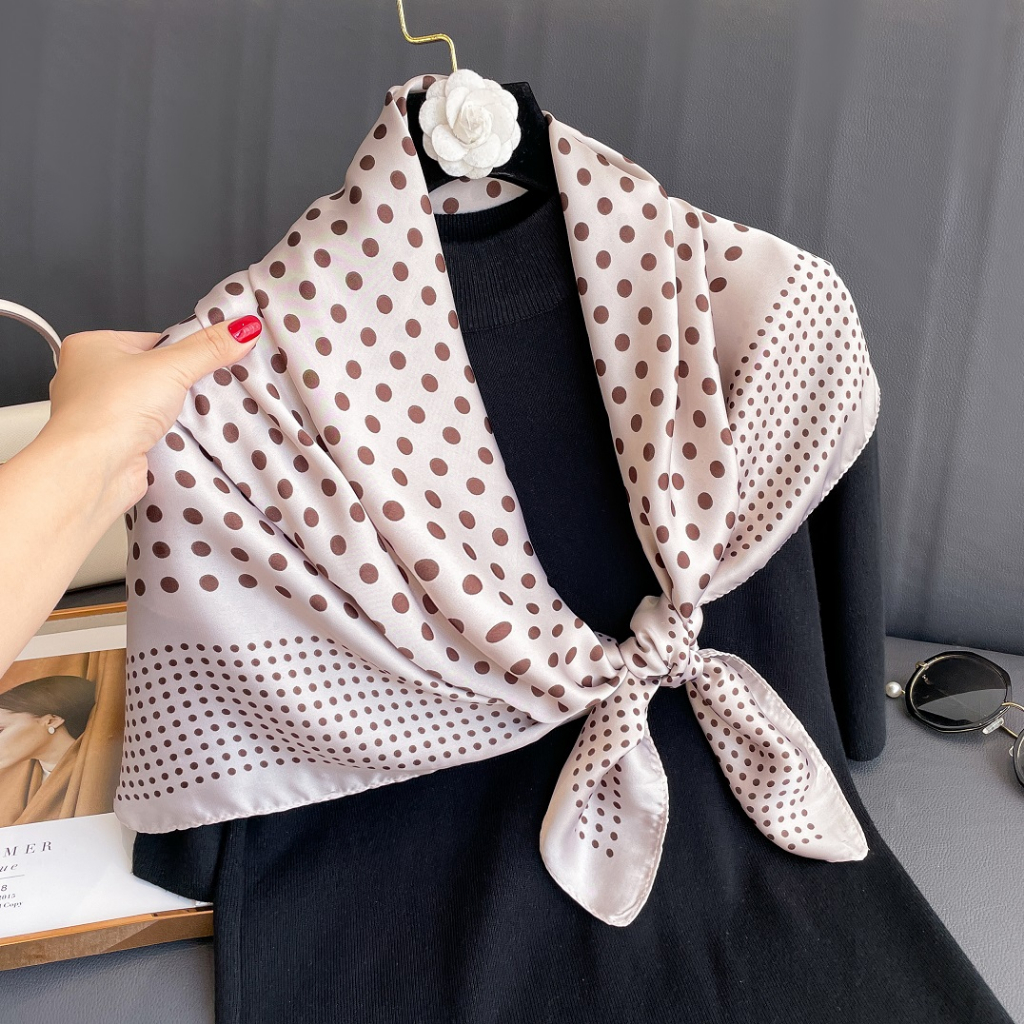 LISA Printed Scarf Square Scarf Silk Feel Scarves Printed Musilim Lady ...