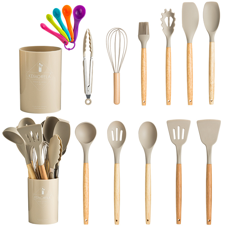 KEMORELA Silicone Shovel Non-stick Frying Pan Cooking Shovel 13PCS Heat ...