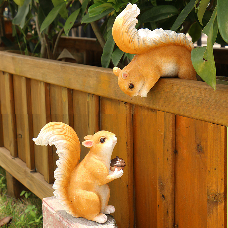 [YoyoyocfMY] Squirrel Ornament Outdoor Squirrel Statues for Backyard ...