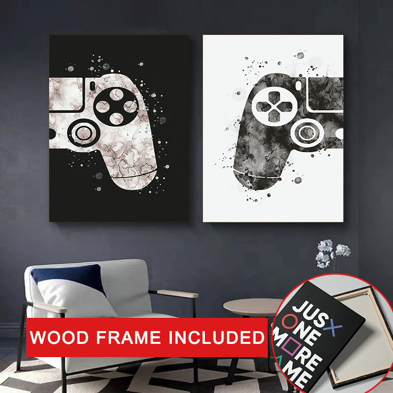 （With Frame）Gamer Poster Boy Room Decoration Canvas Painting Game Room ...
