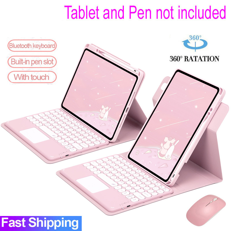 360° rotation Case with Touchpad Keyboard For iPad 7th Gen 8th 9th 10th ...