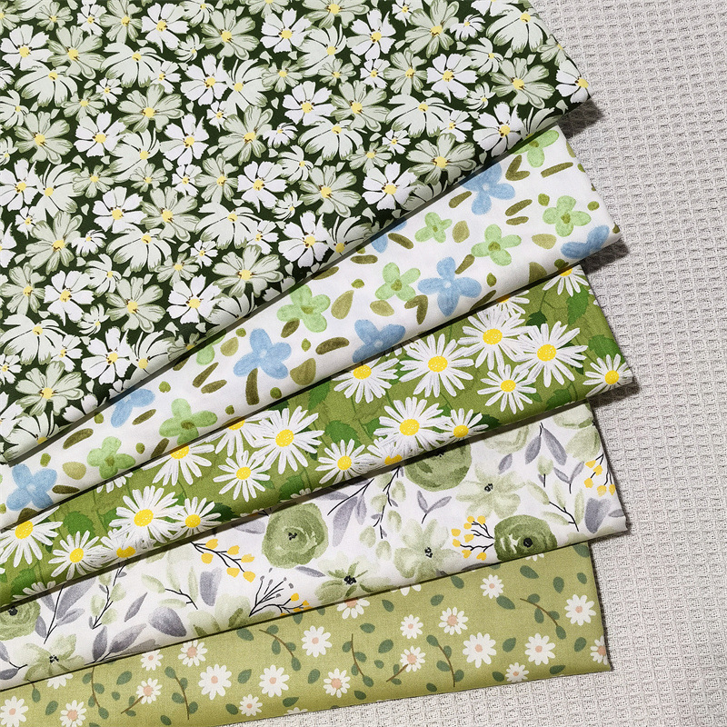 Cotton Fabric Width 160cm/60'', Green Flower Design Clothing Dresses ...