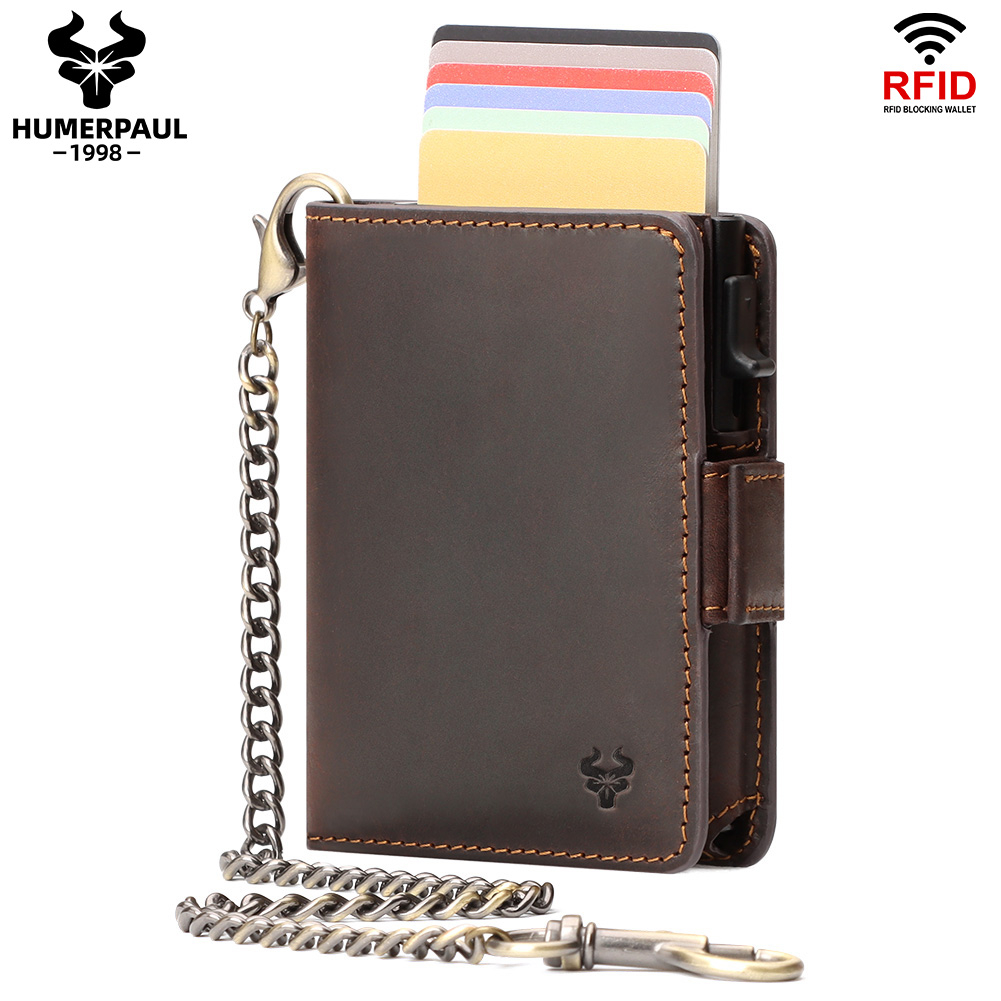 HUMERPAUL Men Wallet For Men Card Holder Wallet Lelaki Genuine Cow ...