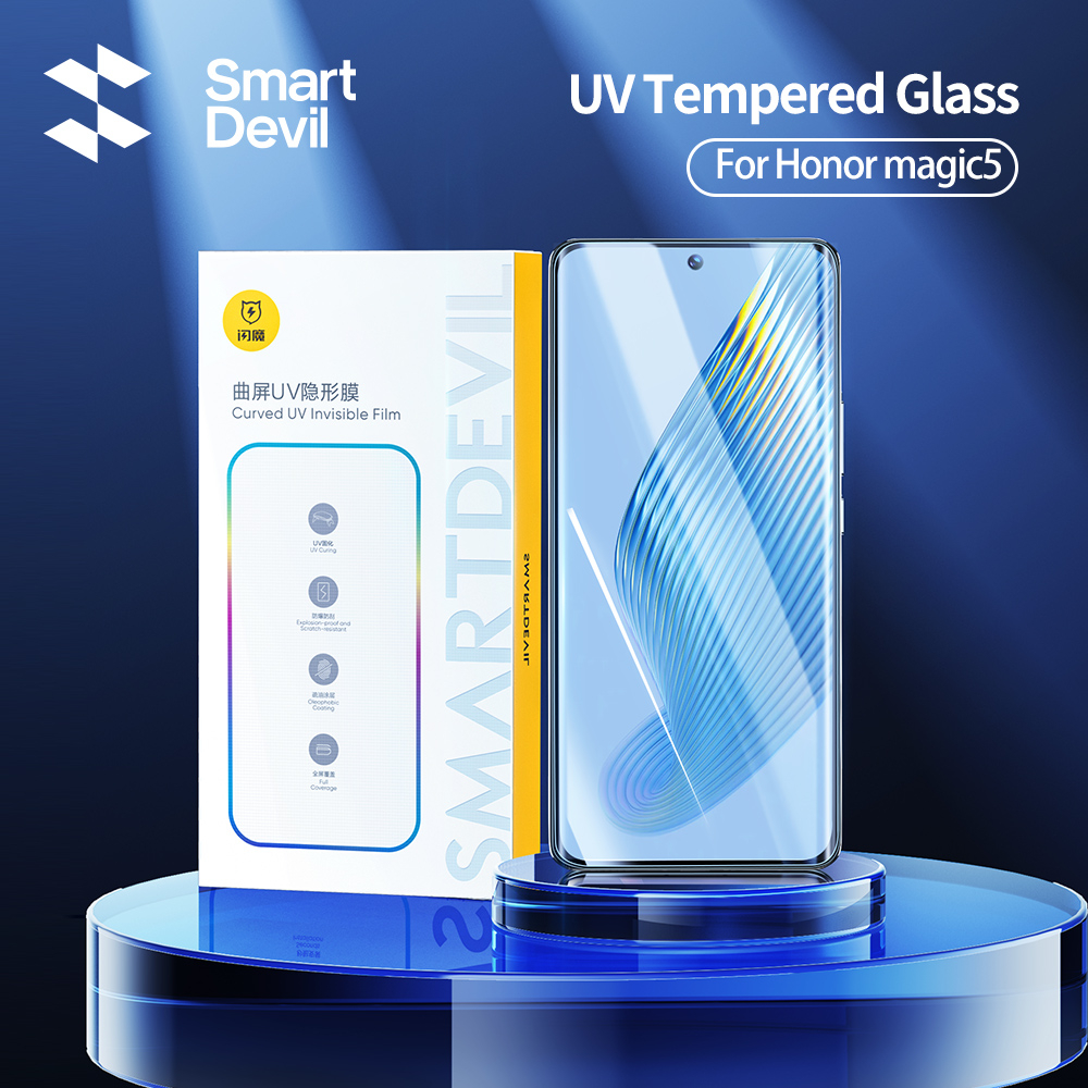 SmartDevil UV Tempered Glass For Huawei Honor Magic5/Magic5Pro Full Screen Anti-Fingerprint ...