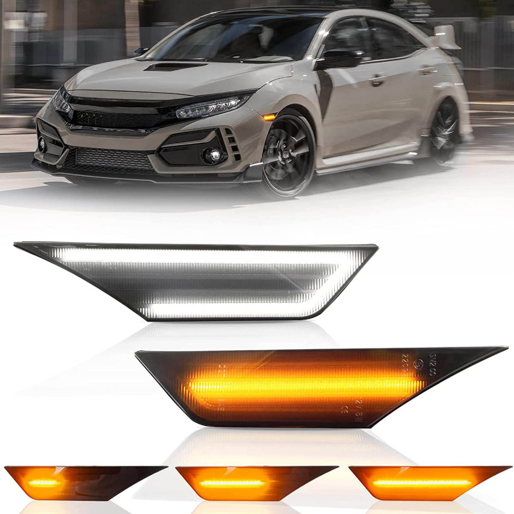 2PC For Honda Civic 2016-2021 Car Turn Signal Lights Fender Side LED ...