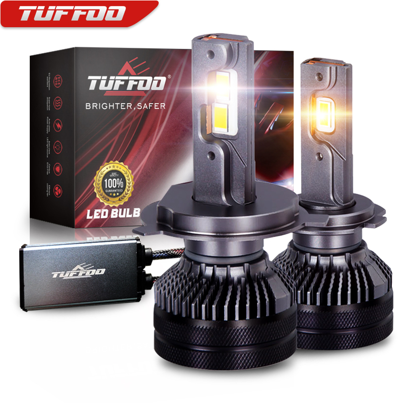 TUFFOO T6C Car LED Headlight Bulb 25000LM H4 H7 9005 H11 9006 H1 9012 ...
