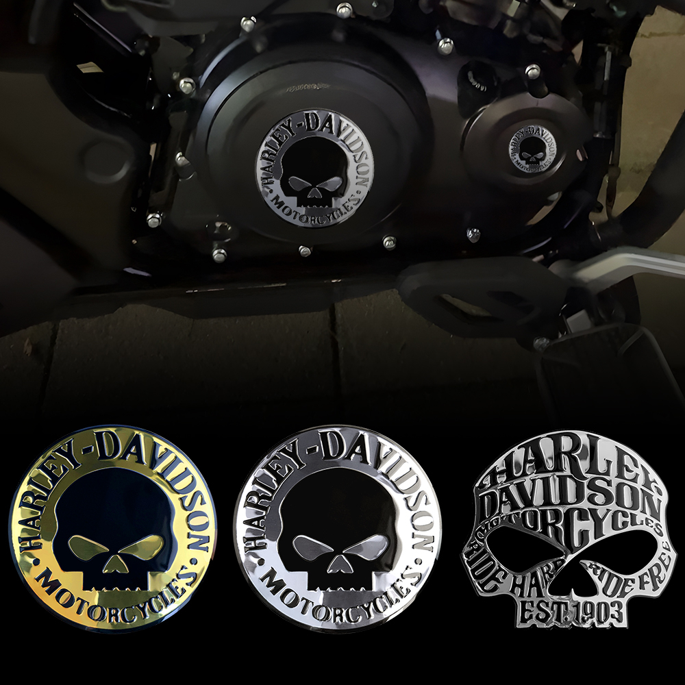 Motorcycle Personalised Fuel Tank Cap Sticker Ghost Head Decal Metal ...