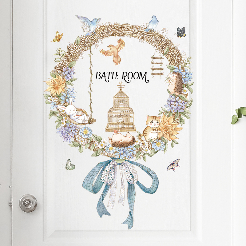Light Color Fresh Garland Door Stickers Living Room Wall Decoration ...