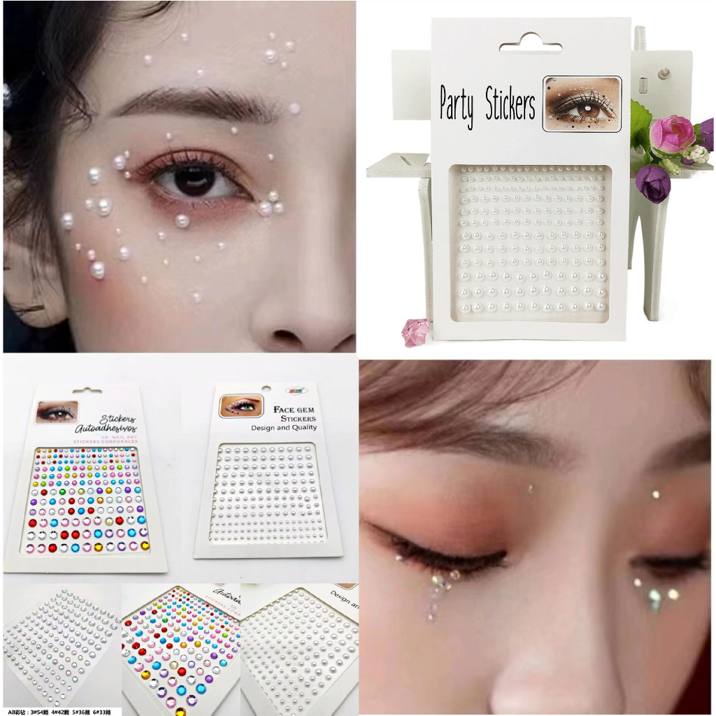 Hot Sell Face Rhinestone Diamond Sticker Eyebrow Eye Pad Forehead Face ...