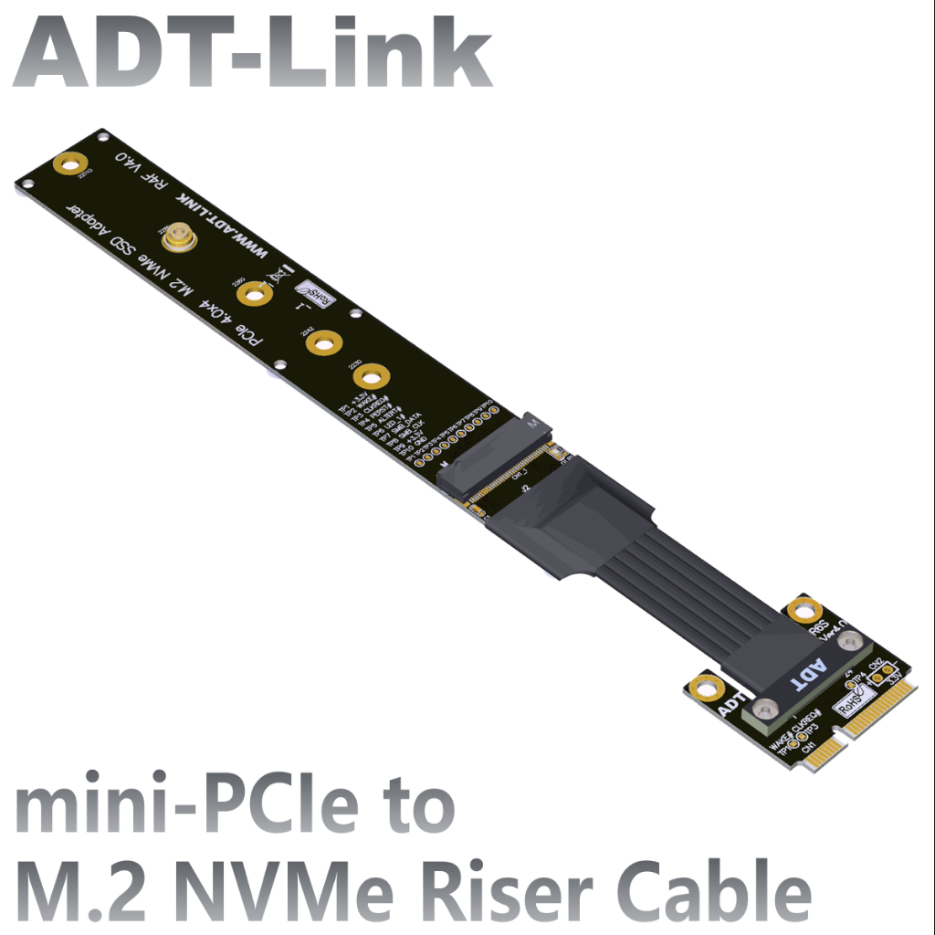 [Customized]ADT-Link mini-PCIe to M.2 NVMe Riser Cable Wireless Network ...