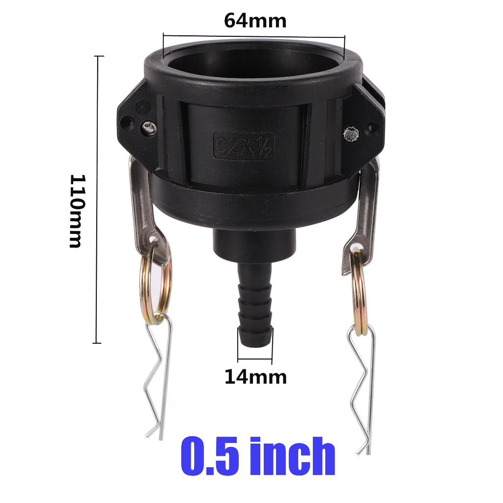 2" Cam-Lock Adapter x 1/2" 1" 1.5" 2" Hose Shank S60 Coarse Thread 64mm ...