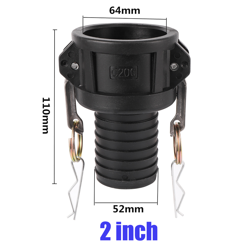 2" Cam-Lock Adapter x 1/2" 1" 1.5" 2" Hose Shank S60 Coarse Thread 64mm ...