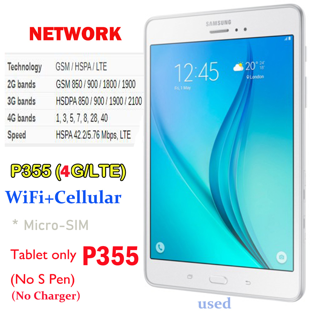 Used Samsung Galaxy Tab A 8.0 SM-P350 P355 Tablet PC 16GB Qualcomm ...