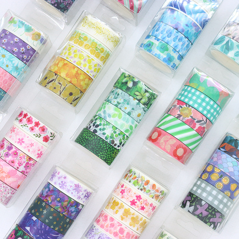 5 Rolls Washi Notebook Tape Set diy Decorative Tape Notebook Material ...