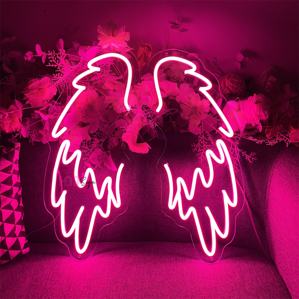 LED Angel Wings Neon Sign Custom A Pair Wings Led Neon Light Sign Wall ...