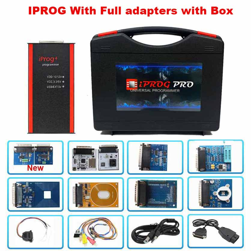 Iprog Pro 2023 Full V89 with 7/11 Adapters Support Eeprom IMMO/KM/Radio /Airbag Reset Dashboard ...