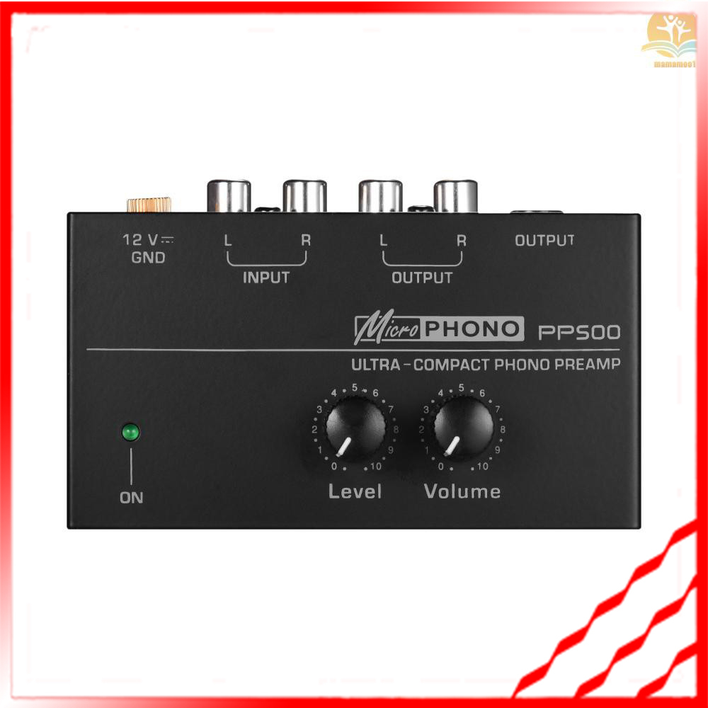 M-M Ultra-compact Phono Preamp Preamplifier with Level & Volume ...