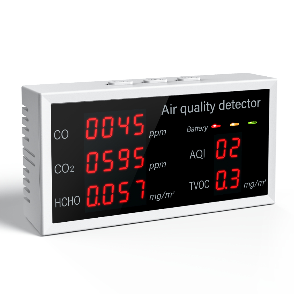 5-In-1 Air Quality Monitor Home Air Quality Detector Pollution Tester ...