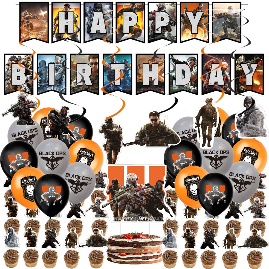 call of duty birthday party supplies cake topper balloon banner set ...