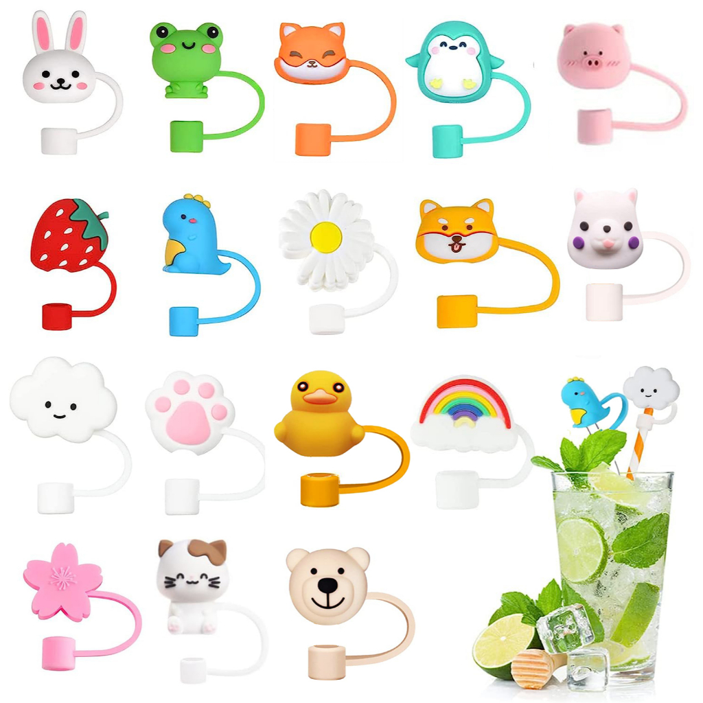 Straw Tips Cover,Reusable Straw Covers Cap for 6-8mm Straw,Dust Proof ...