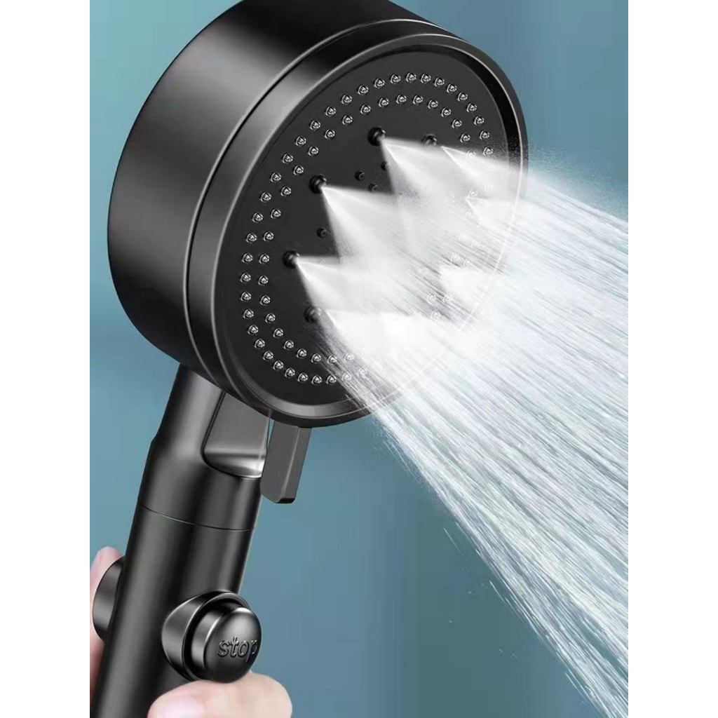 Adjustable household turbocharged shower nozzle, 5-speed mode, high ...