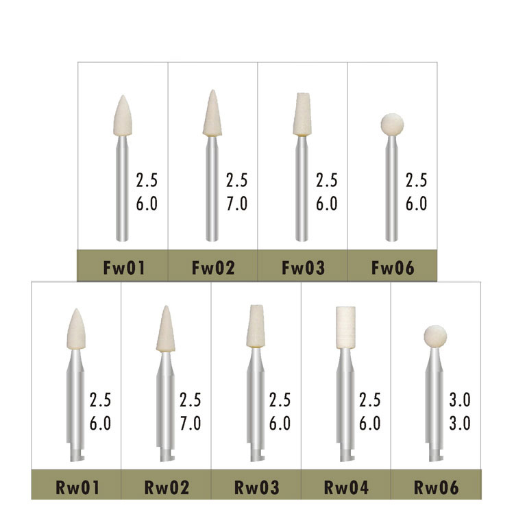 10pcs Composite Trimmer White Stone FG Mounted Stone FG finishing bur ...