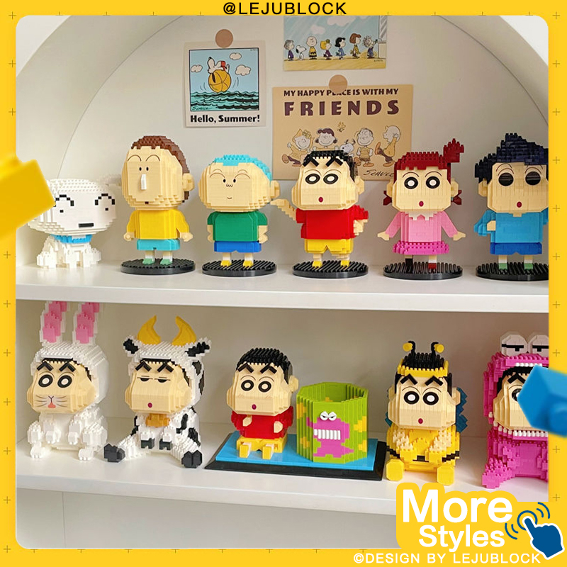 【LEJUBLOCK】crayon shin chan building blocks toys for kids Shiro Jigsaw ...