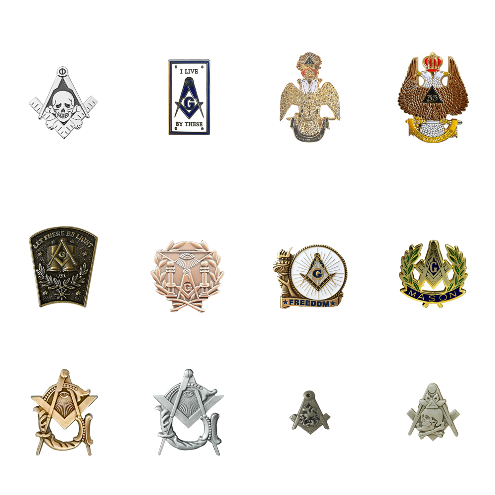 Masonic Lapel Pins Freemasonry Badge Mason Freemason Europe Religious ...