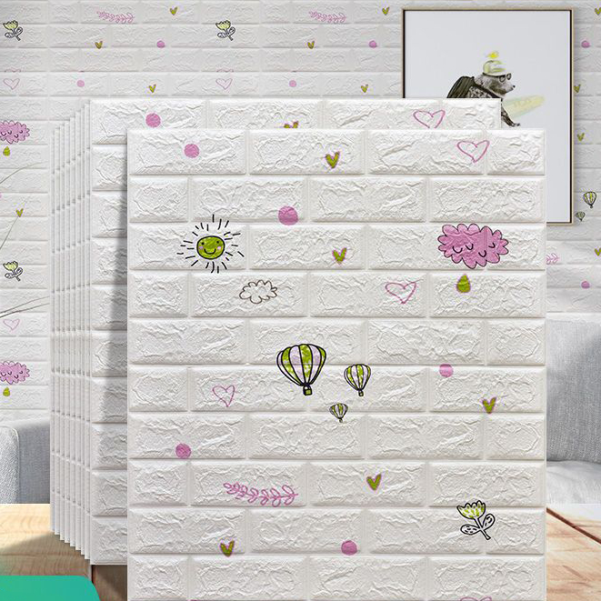 brick foam wall paper dinding 3D wallpaper stickers wall stickers ...