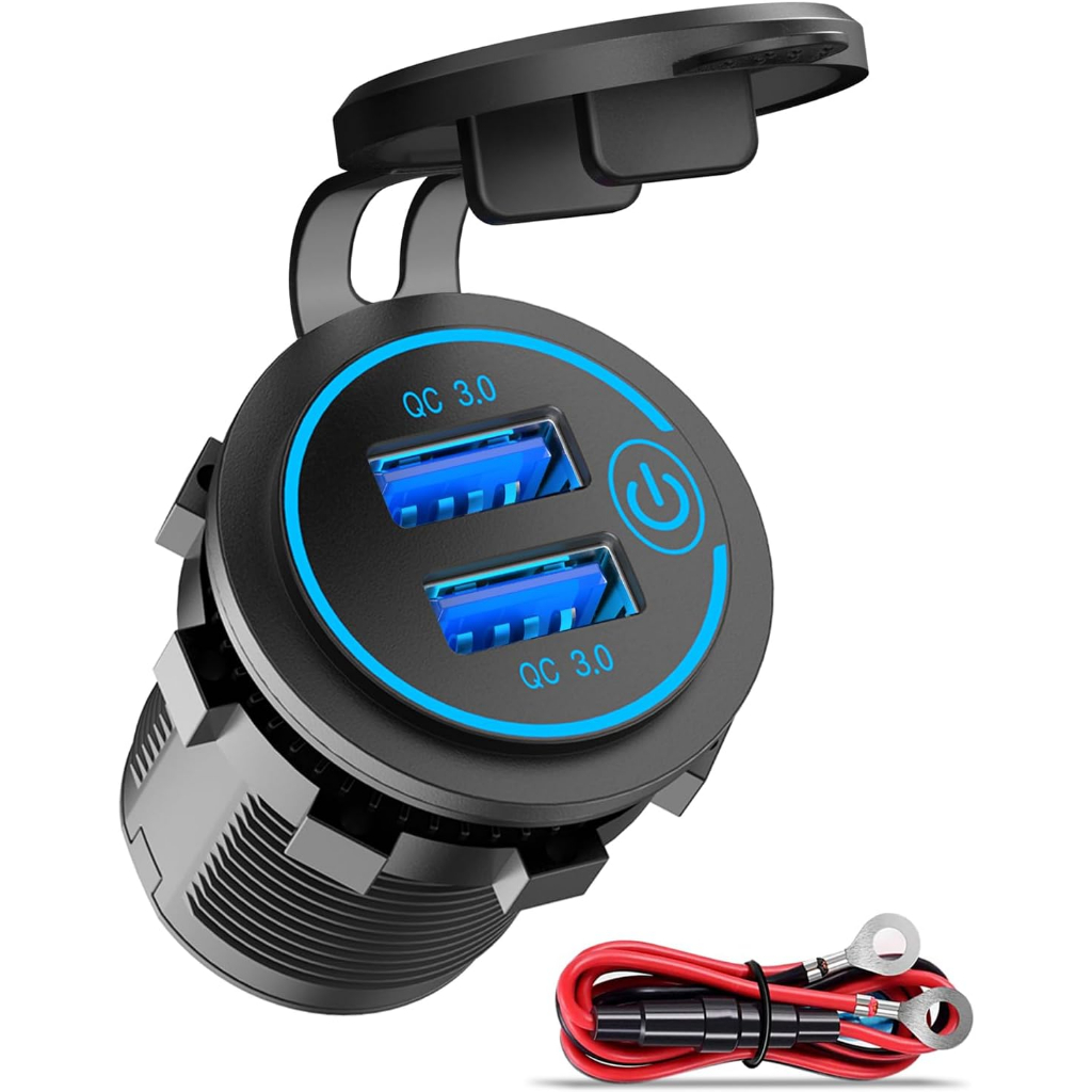 Quick Charge 3.0 Dual USB Charger Socket, Waterproof 12V USB Outlet 36W ...