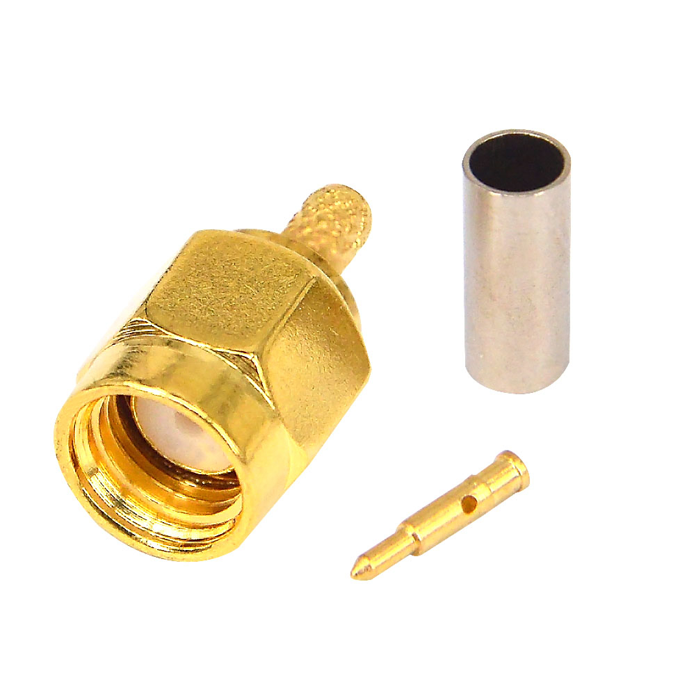 10pcs SMA Connector Male Plug RF Adapter SMA Male Crimp Plug for Coax ...