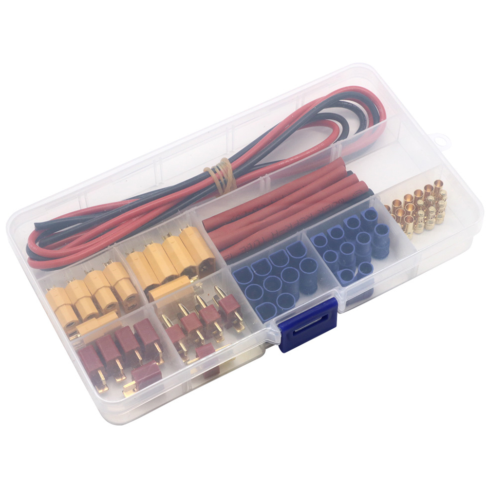 RC XT60 XT30 XT90 EC3 EC5 T plug Male & Female Adapter Connectors/ 16AWG Silicone Wire/ Shrink ...