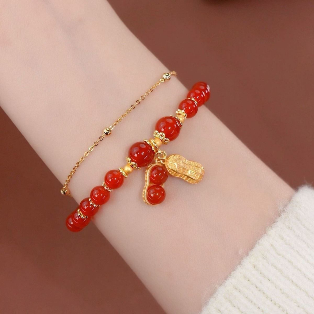 Exquisite Jade Peanut Bracelet Lucky Laurel Rabbit Crystal Handchain ...