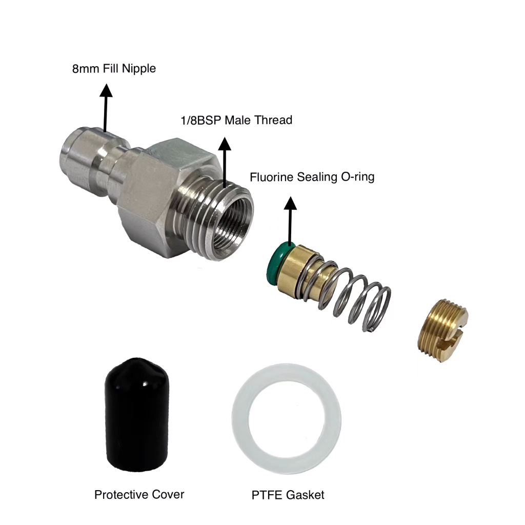 QUPB New Check Valve One Way Foster Male Quick Connect Plug Adapter 8MM ...
