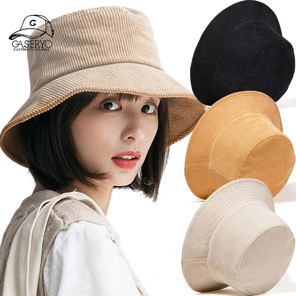 Gaseryo A.p.c Cotton Bucket Brim Corduroy Hat Basic Sunhat Women Men ...