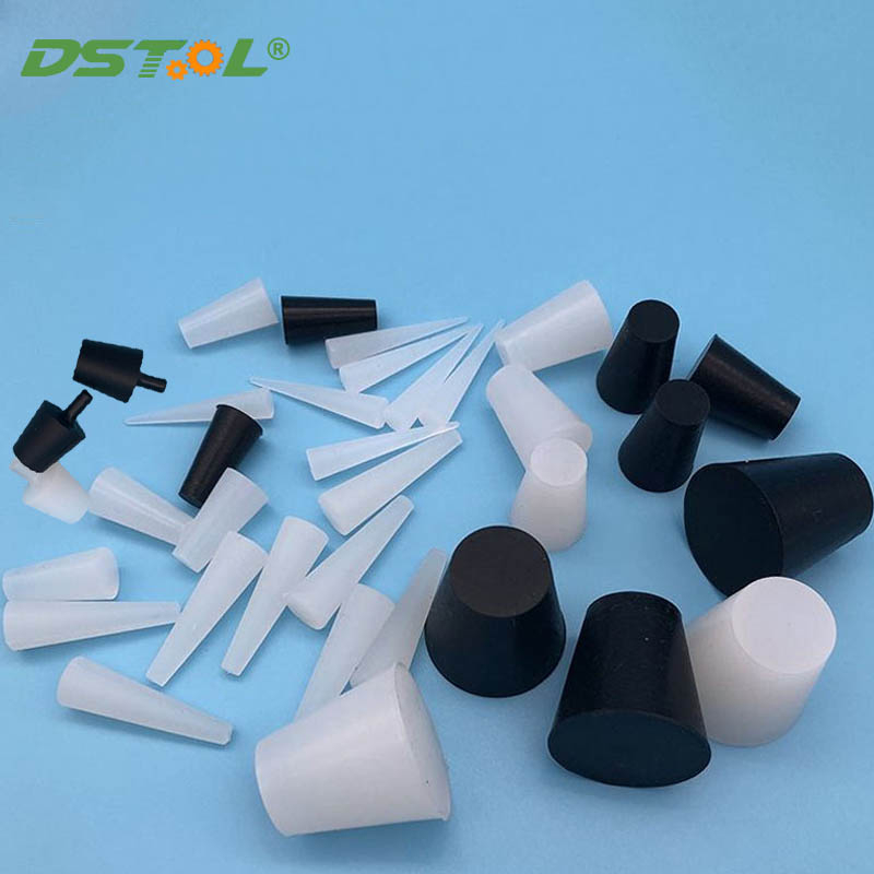 Conical Rubber Stopper Silicone Plugs Black/Transparent Sealing Tapered ...