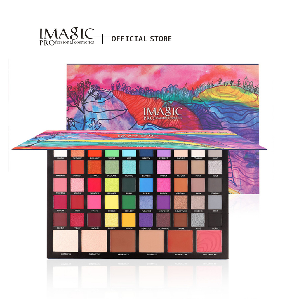 IMAGIC 56-Color Eyeshadow Palette Rich Colour 4 in 1 Eyeshadow Long ...