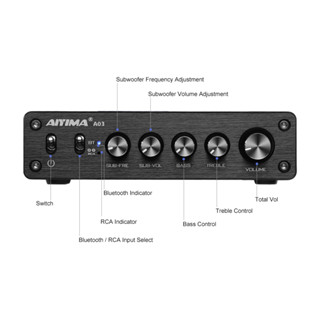 AIYIMA A03 Amplifier 50Wx2+100W TPA3116 Subwoofer Amplifier Bluetooth HiFi TPA3116D2 2.1 Digital ...