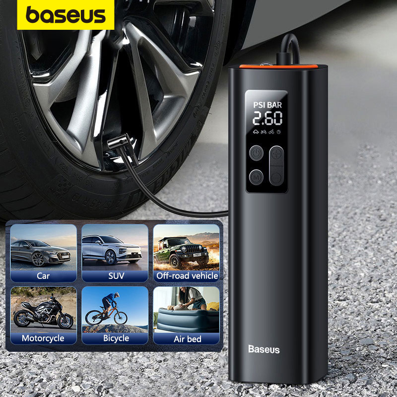Baseus Electric Tire Inflator Pump DC 150 PSI Smart Inflator 12V ...
