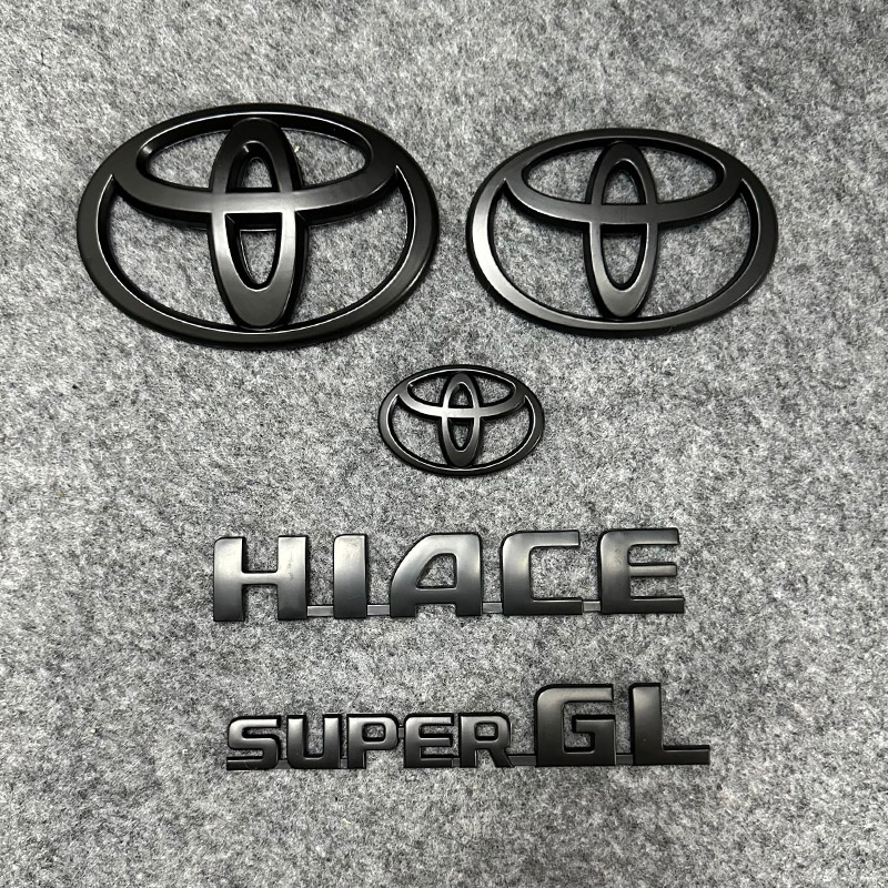 1 x Matte Black HIACE Logo Car Side Rear Emblem Sticker Toyota Emblem ...