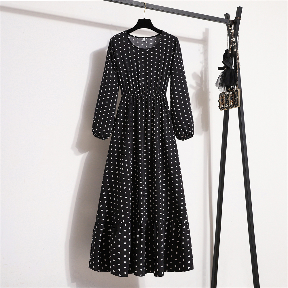 Muslimah Women Muslim Flower print Long Sleeve A-Line Layered Retro ...