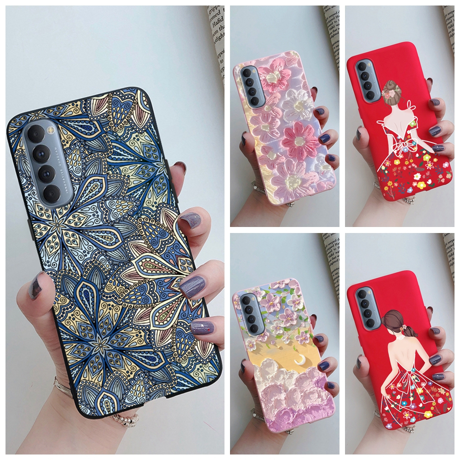 OPPO Reno4 Pro 4G 5G Casing Fashion Flower Girl Pattern Soft TPU ...