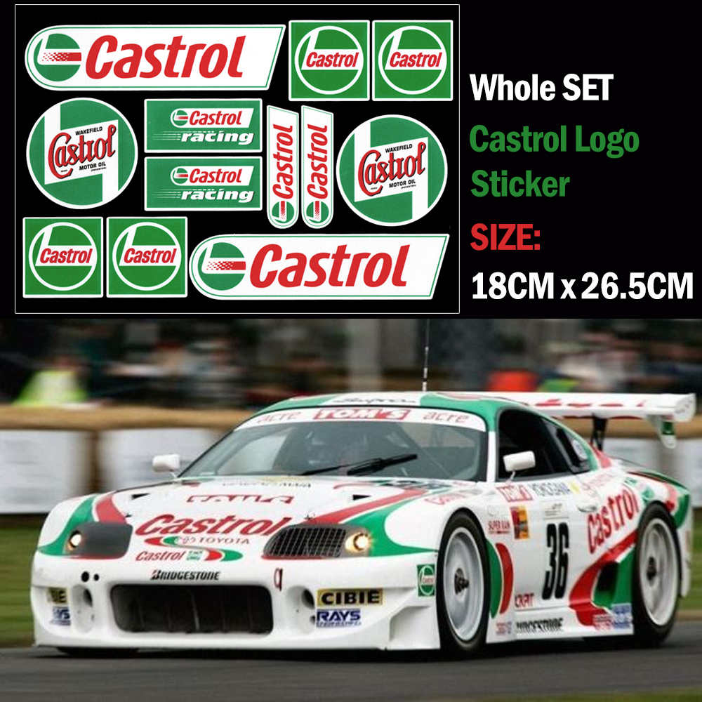 Castrol Racing Badge Car Motor Reflect Vinyl Waterproof Logo Sticker ...